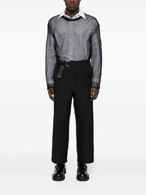 OAMC Belted Cotton Straight-leg Trousers