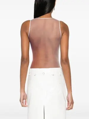 COURREGES Aura Tulle Bodysuit - Neutrals