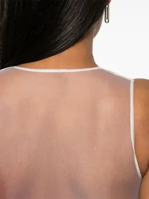 COURREGES Aura Tulle Bodysuit - Neutrals