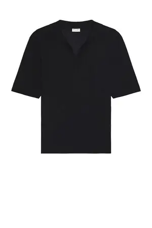 Saint Laurent Polo Manches Courtes In Black - Noir