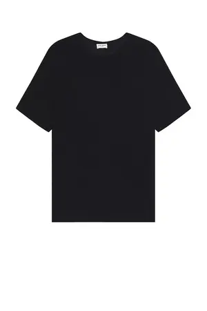 Saint Laurent Tee Col Rond In Black
