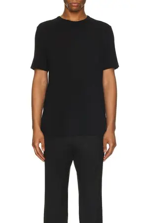 Saint Laurent Tee Col Rond In Black - Noir