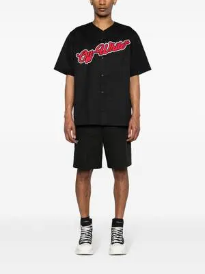 Off-White Logo-embroidered Cotton Shirt