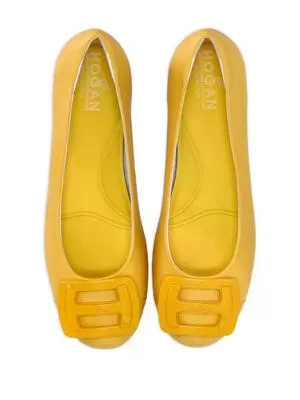 Hogan H661 Patent-leather Ballerina Shoes - Yellow
