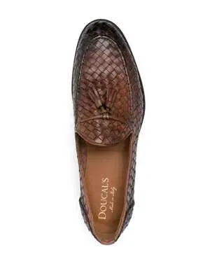 DOUCAL'S Woven Leather Loafers - Brown