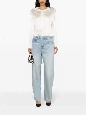 TOM FORD Band-collar Satin Blouse