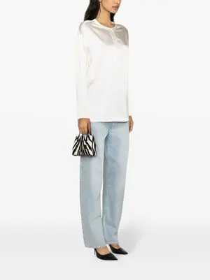 TOM FORD Band-collar Satin Blouse