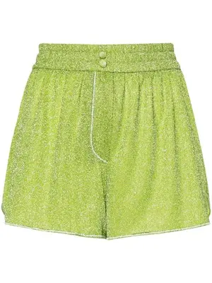 Oseree Lumière Lurex Shorts - Green