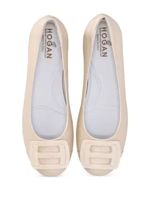 Hogan H661 Patent-leather Ballerinas - Neutrals