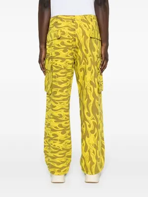 ERL Abstract-print Cargo Pants - Yellow
