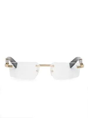 Men's rimless rectangle glasses