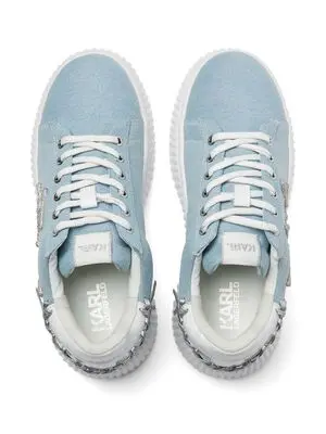 Karl Lagerfeld Whipstitch Platform Sneakers - Blue