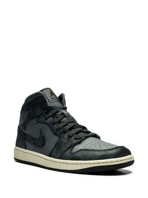 JORDAN Air 1 Mid Distressed Smoke Sneakers - Grey