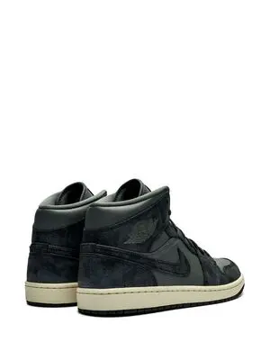 JORDAN Air 1 Mid Distressed Smoke Sneakers - Grey