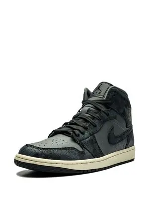 JORDAN Air 1 Mid Distressed Smoke Sneakers - Grey