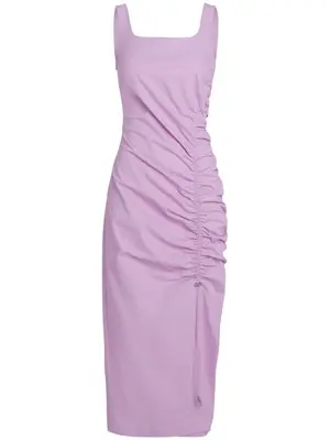 Karl Lagerfeld Gathered Detail Midi Dress - Purple