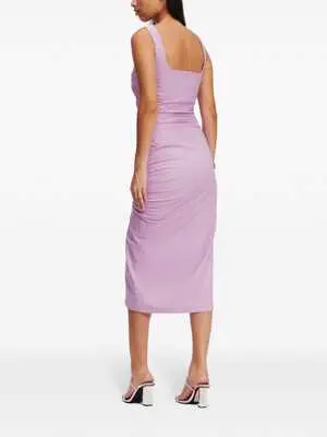Karl Lagerfeld Gathered Detail Midi Dress - Purple