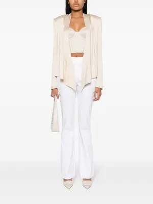 GENNY Twill Flared Trousers - White