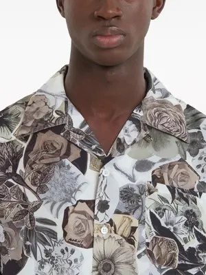 Marni Floral-print Silk Shirt - Neutrals