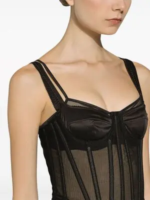 Dolce & Gabbana Sheer Cotton Bustier Dress