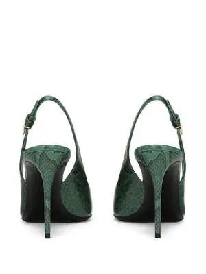 Dolce & Gabbana 90mm Snakeskin Slingback Pumps