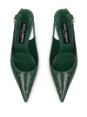 Dolce & Gabbana 90mm Snakeskin Slingback Pumps