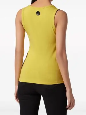 Philipp Plein Hexagon-logo Cotton Tank Top - Yellow