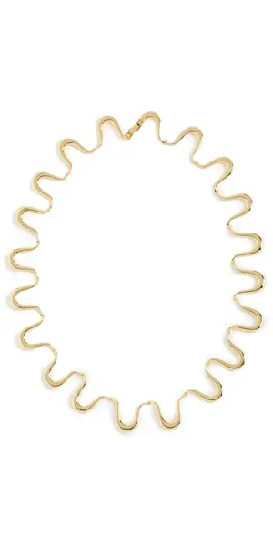 ADINA EDEN Thin Squiggle Necklace - Gold