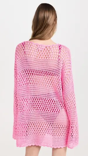 Show Me Your Mumu Crochet Paula Pullover - Bubblegum Pink