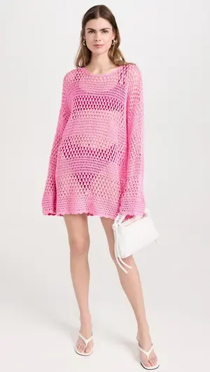 Show Me Your Mumu Crochet Paula Pullover - Bubblegum Pink