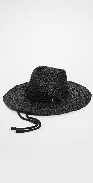 Rag & Bone Braided Straw Hat - Black