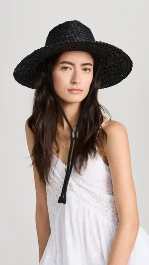 Rag & Bone Braided Straw Hat - Black