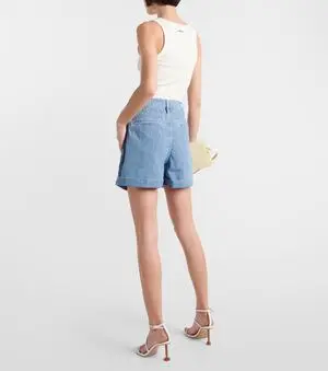 FRAME Pleated Denim Shorts