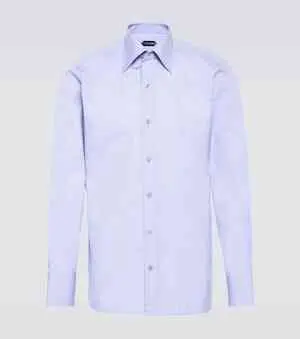 TOM FORD Cotton Poplin Shirt - Blue