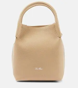 Loro Piana Bale Small Leather Tote Bag - Beige