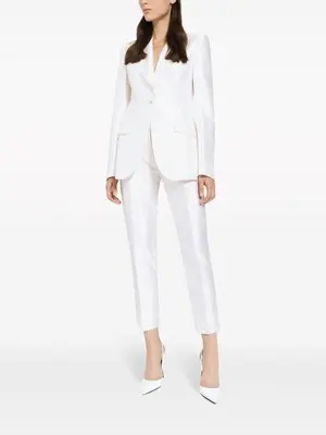 Dolce & Gabbana Turlington Single-breasted Silk Blazer - White