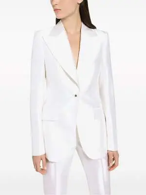 Dolce & Gabbana Turlington Single-breasted Silk Blazer - White