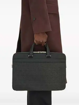 FERRAGAMO Gancini Leather Briefcase - Black
