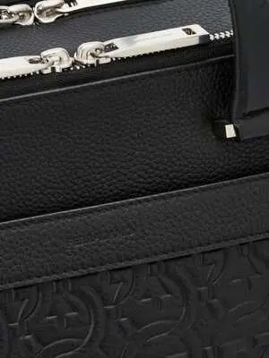 FERRAGAMO Gancini Leather Briefcase - Black