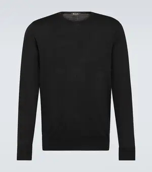 Loro Piana Loro Piana Knitted Virgin Wool Crewneck Top Black