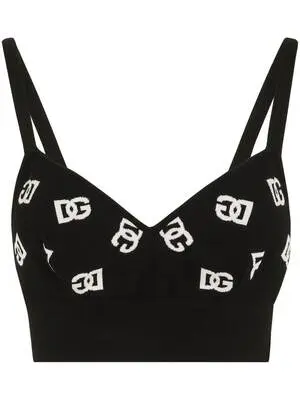 Dolce & Gabbana Logo Knit Top - Black