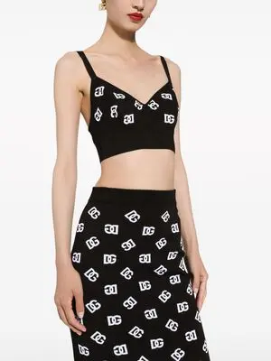 Dolce & Gabbana Logo Knit Top - Black