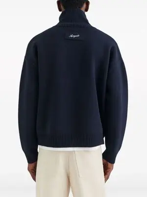 Axel Arigato Core Wool-blend Zipped Cardigan - Blue
