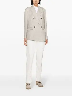 Brunello Cucinelli Herringbone Linen Blazer
