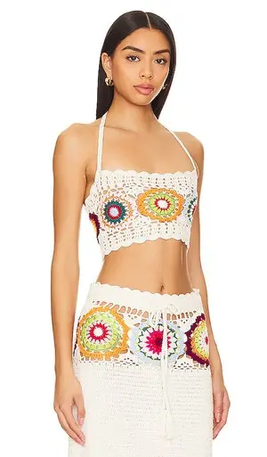 LOVERS AND FRIENDS Kestrel Crochet Top In Multi