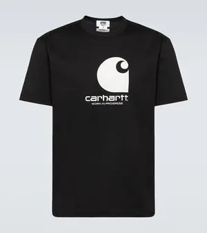 Junya Watanabe X Carhartt Logo Cotton Jersey T-shirt - Black