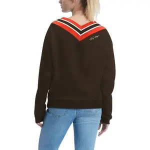 Tommy Hilfiger Cleveland Browns Heidi V-neck Pullover Sweatshirt