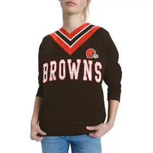 Tommy Hilfiger Cleveland Browns Heidi V-neck Pullover Sweatshirt