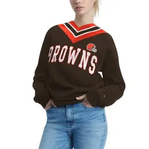 Tommy Hilfiger Cleveland Browns Heidi V-neck Pullover Sweatshirt