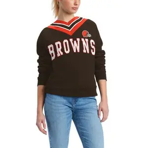 Tommy Hilfiger Cleveland Browns Heidi V-neck Pullover Sweatshirt